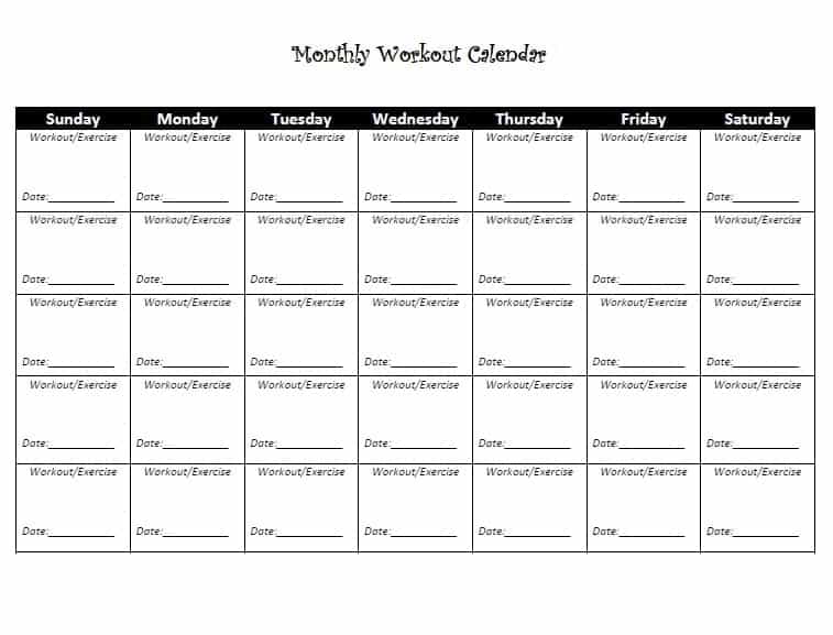 9 Excel Workout Templates Excel Templates