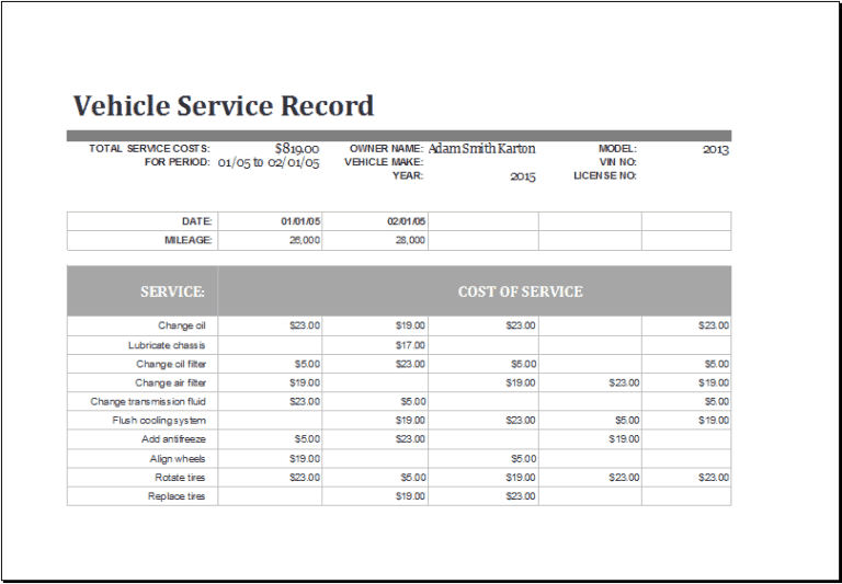 11+ Service Log Templates - Excel Templates