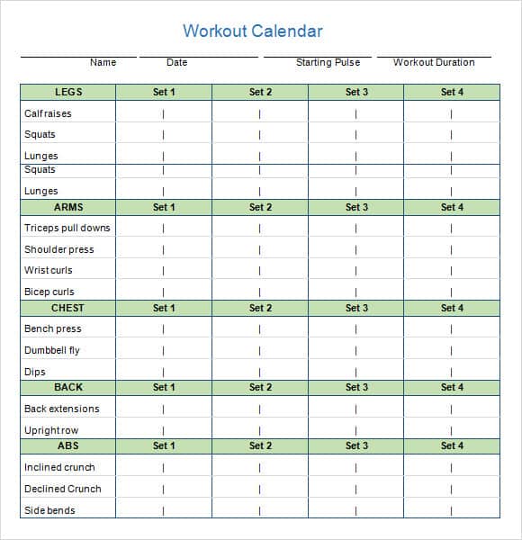 How To Create Workout Calendar Template Alcorn Fromand