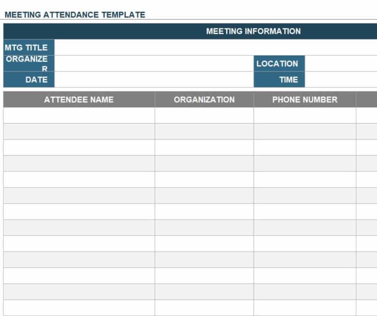 11+ Sample Attendance Sheet Excel Templates - Excel Templates