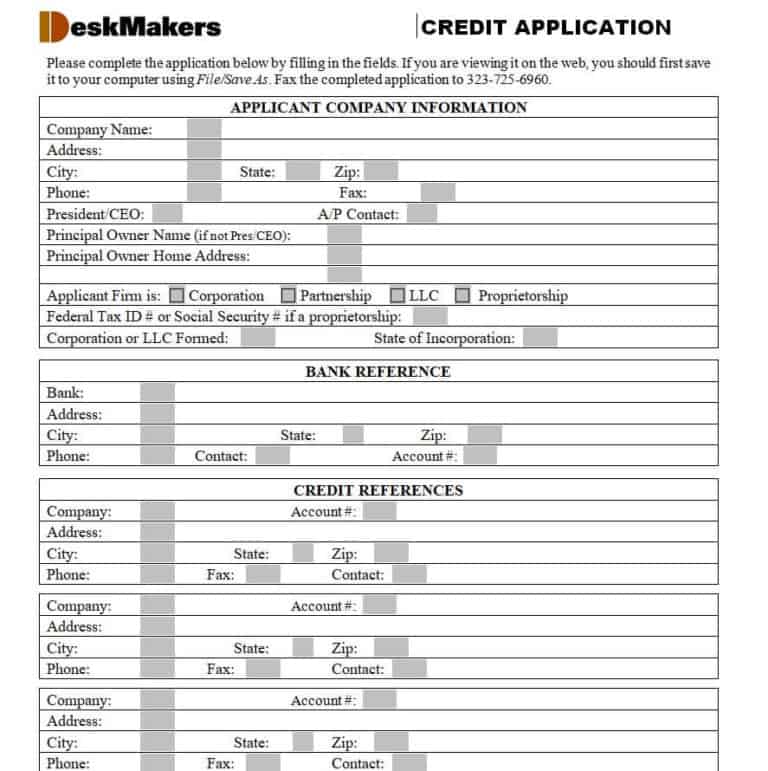 20+ FREE Credit Application Form Templates - Excel Templates