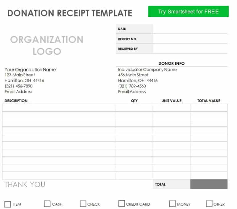 9+ Editable Donation Receipt Templates WORD - Excel Templates