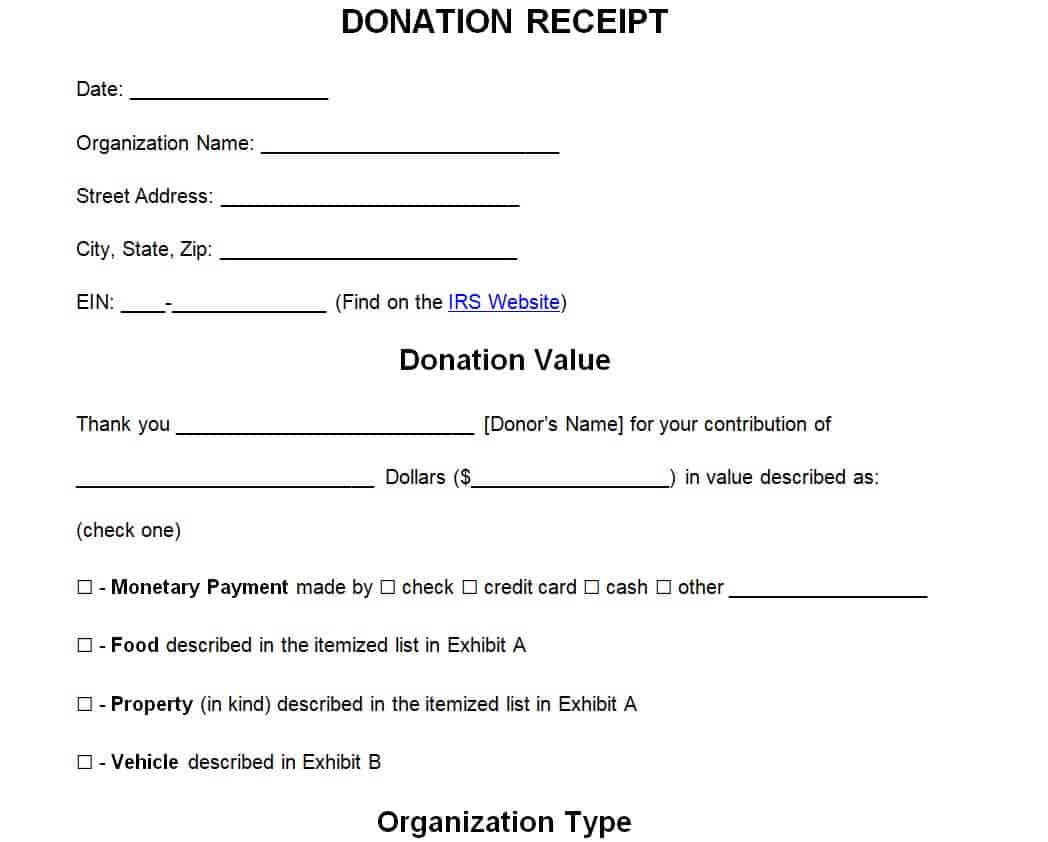 9+ Editable Donation Receipt Templates WORD - Excel Templates