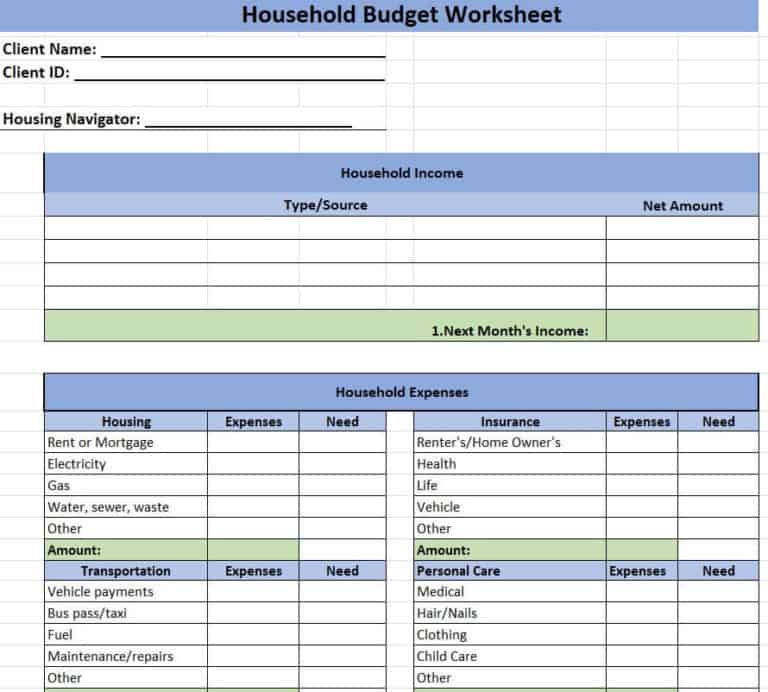 14+ Practical Household Budget Spreadsheet Templates - Excel Templates