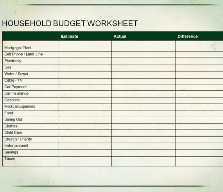 14+ Practical Household Budget Spreadsheet Templates - Excel Templates